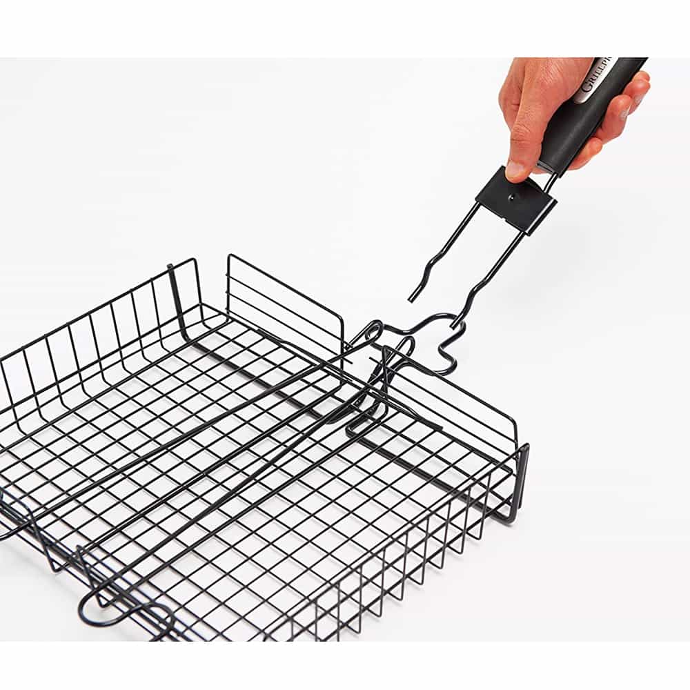 GrillPro 24876 Deluxe Non-Stick Broiler Basket with Detachable Handle ...
